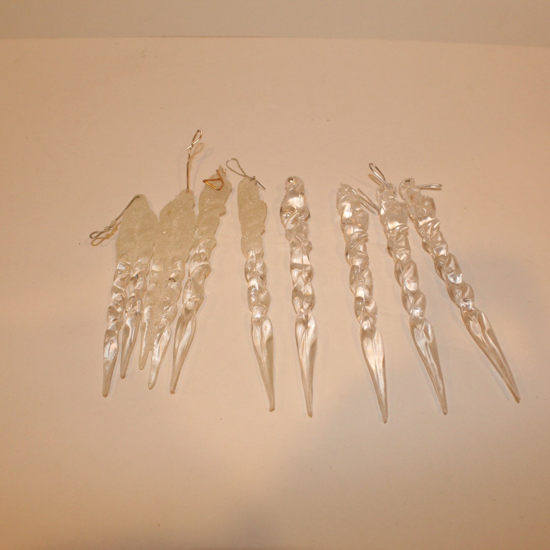Vintage Acrylic Plastic Frosted Top Icicle Ornament Tree - Etsy