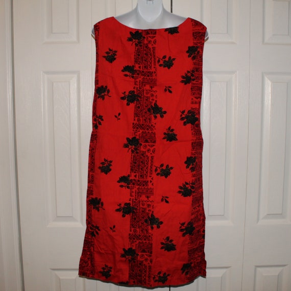 Vintage Hookano Hawaiian Mini Dress Shift Style Red B… - Gem