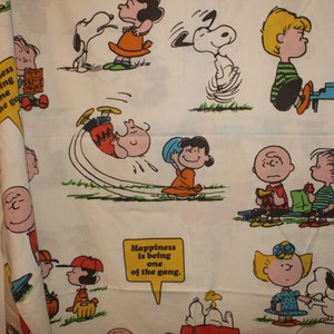 Snoopy Peanuts Gang Charlie Brown Twin Flat Sheet Speech Bubbles ...