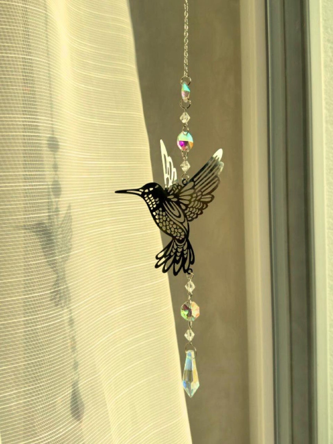 Hummingbird Sun Catcher, Prism Sun Catcher, Bird Sun Catcher, Stainless ...