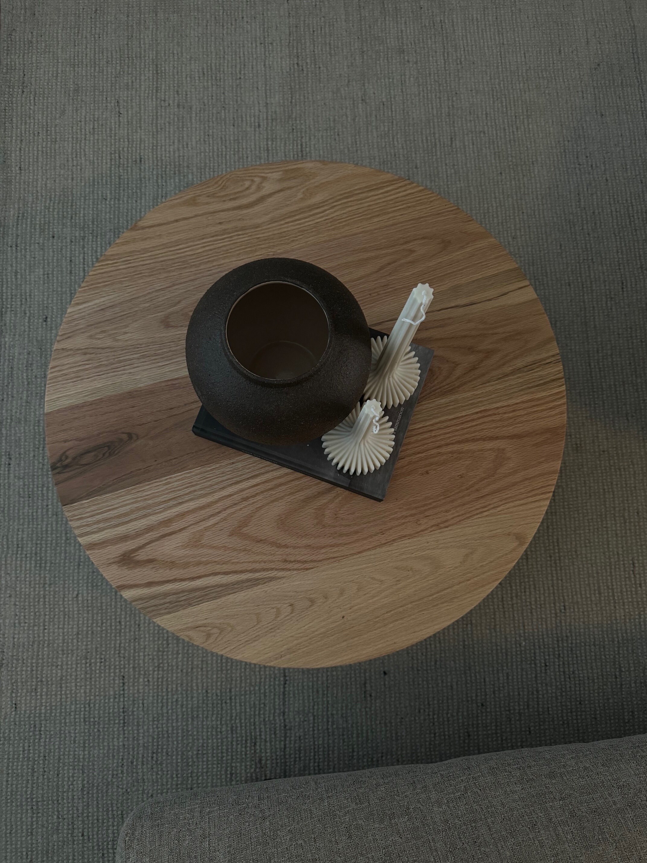 Reeded Legs Oak Coffee Table/round/handmade/doric/column - Etsy