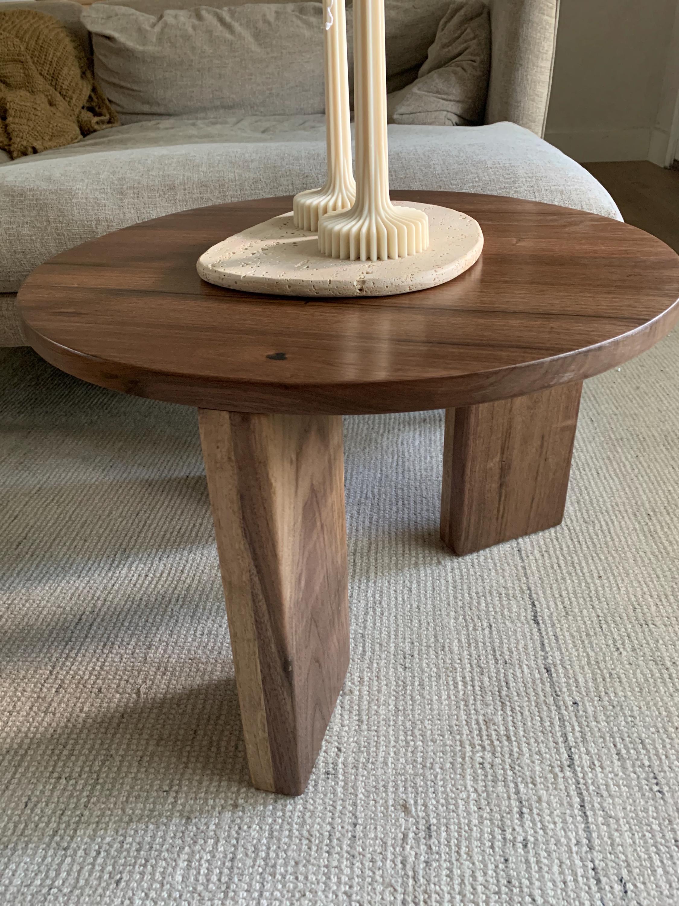 Walnut Coffee Table/round/handmade - Etsy