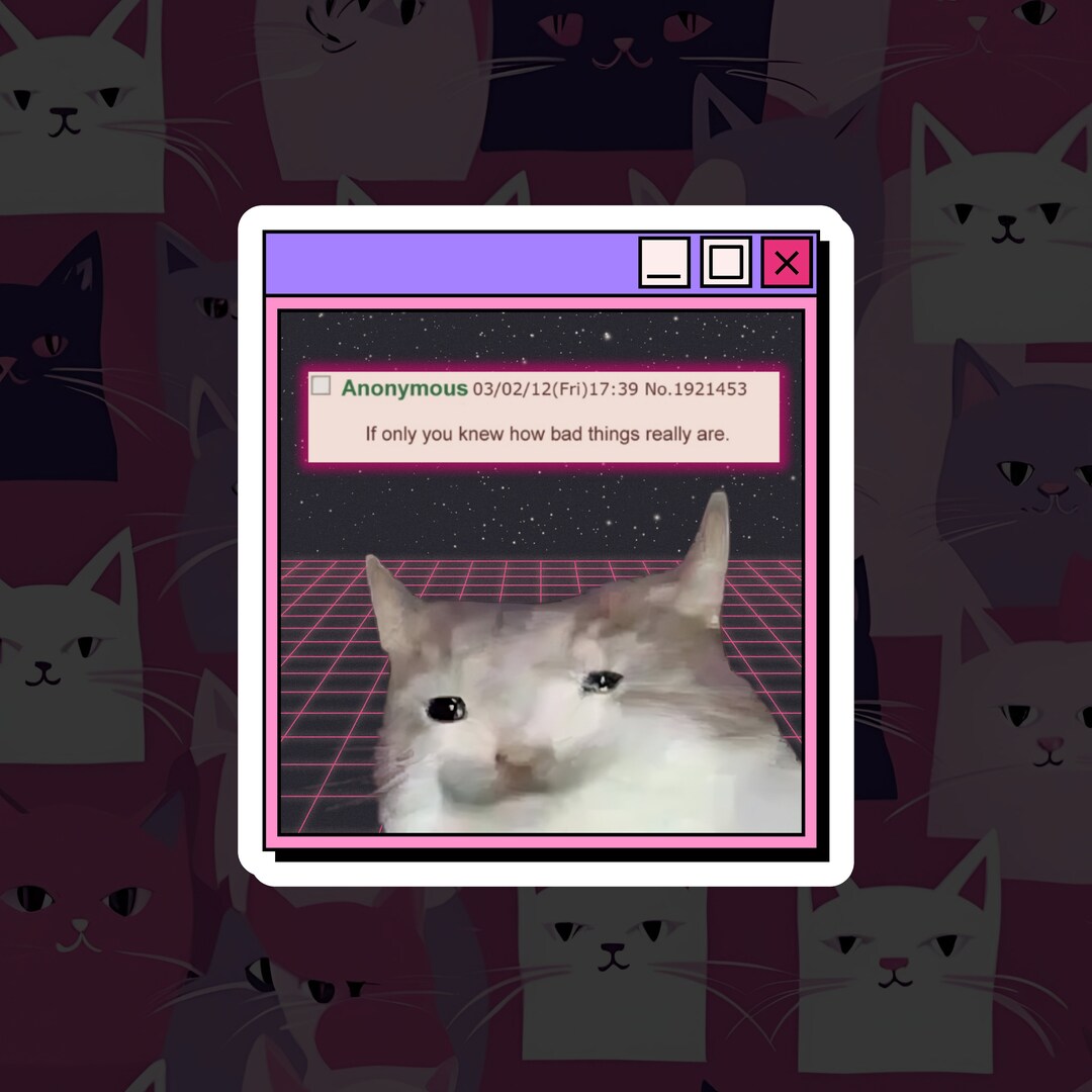 Sad Cat Sticker, Sad Cat Meme, Cat Meme Sticker, Sad Animal Sticker ...