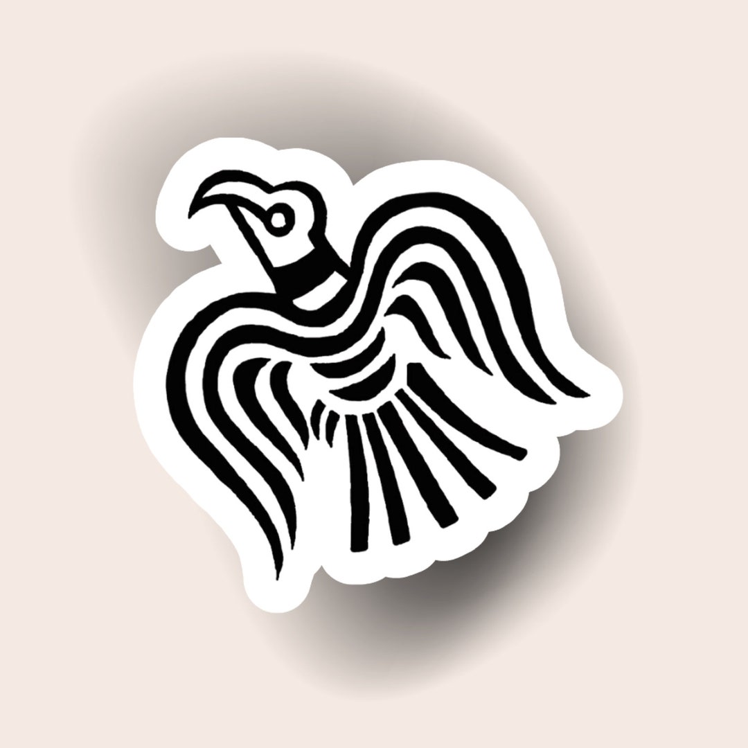 Viking Raven Symbol Sticker, Norse Mythology Decal, Odin's Ravens ...
