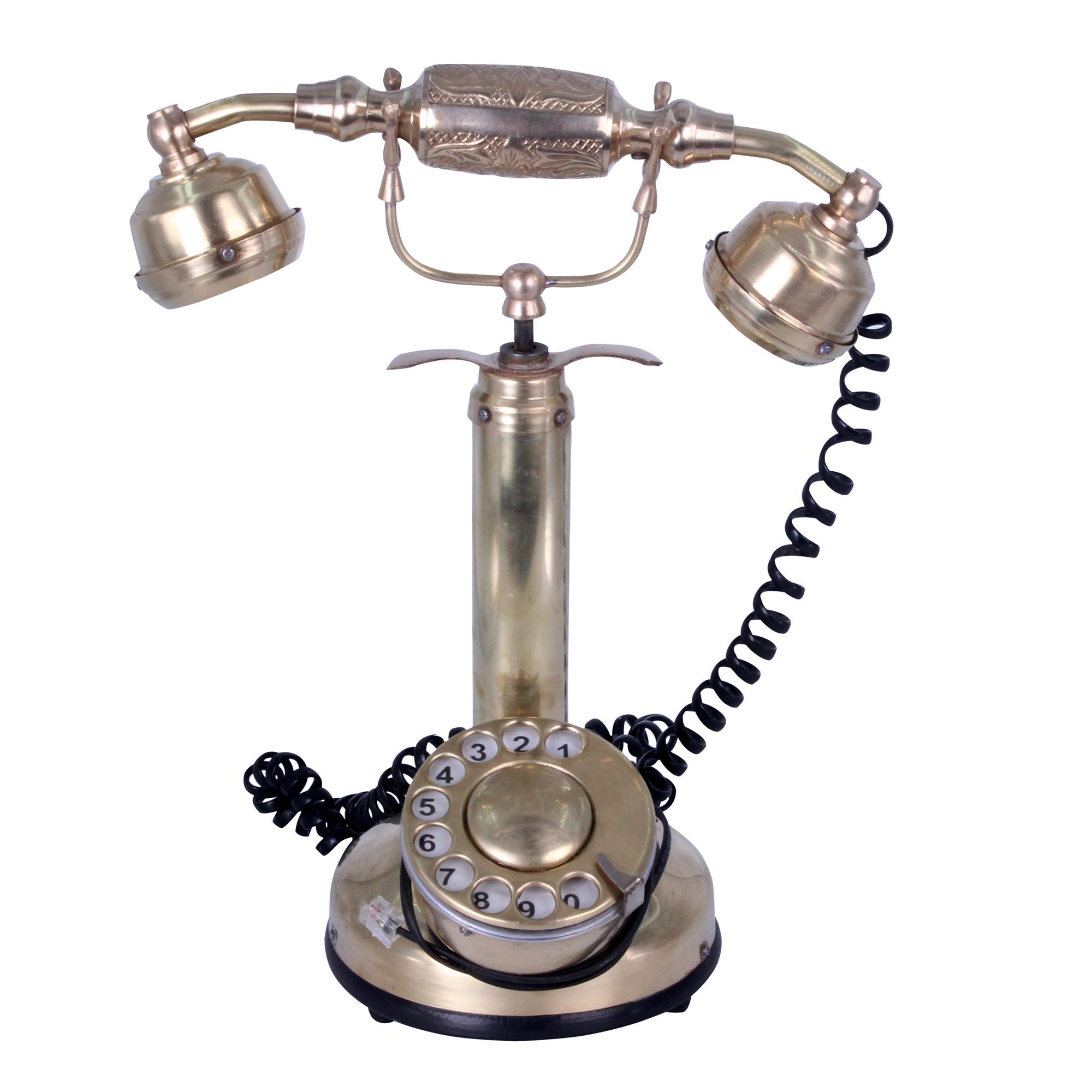Vintage Candlestick Telephone - Brass Retro Rotary Dial Decor - Etsy