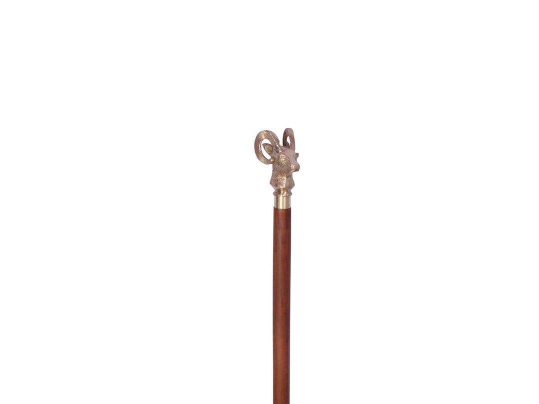 Handmade Rosewood Walking Cane With Brass Ram Head Handle - Etsy