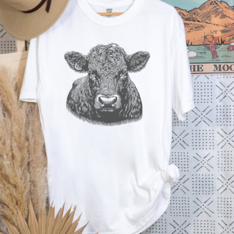 Angus Cow T-shirt Black Angus Tee Cattle Breed Shirt Farm Animal ...