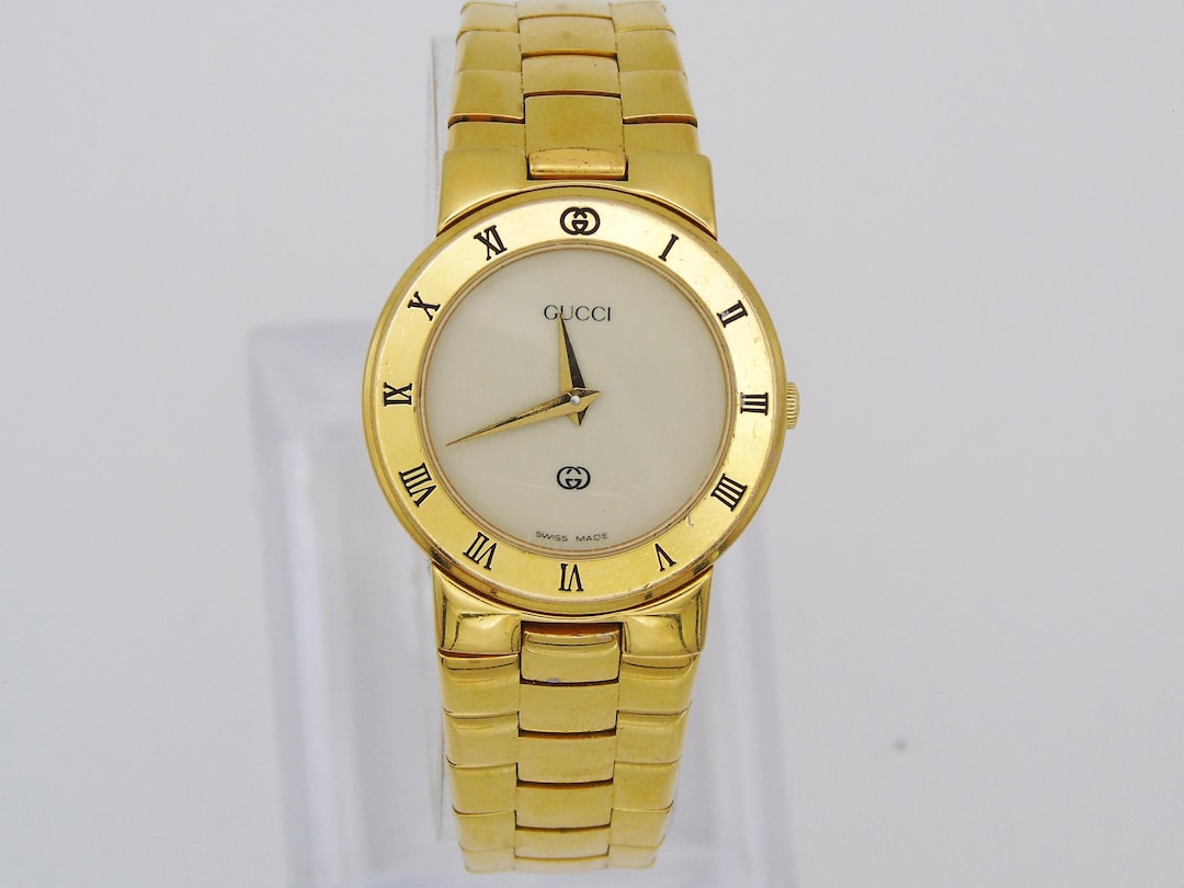 Gucci Ladies Gold Watch – Gucci 3300L Model With Box, Swiss Made - Etsy