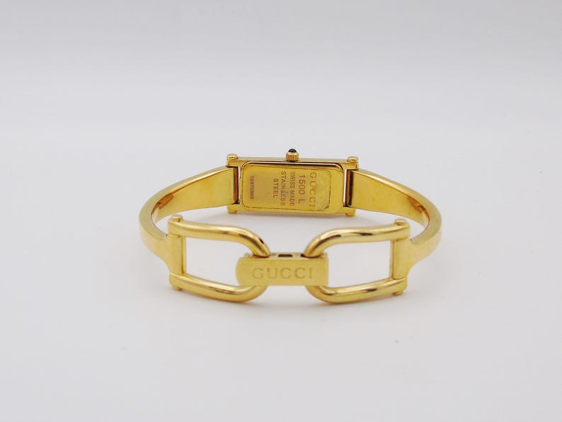 Gucci 1500L Gold Watch – Vintage Gucci Watch, Elegant Gold Tank Watch ...