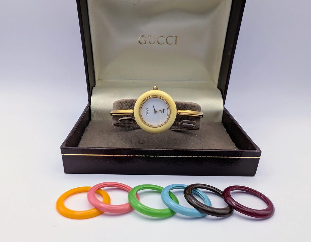 Gucci Bezel Watch - Elegant Gold Plated Ladies Wristwatch, Unique Gift ...
