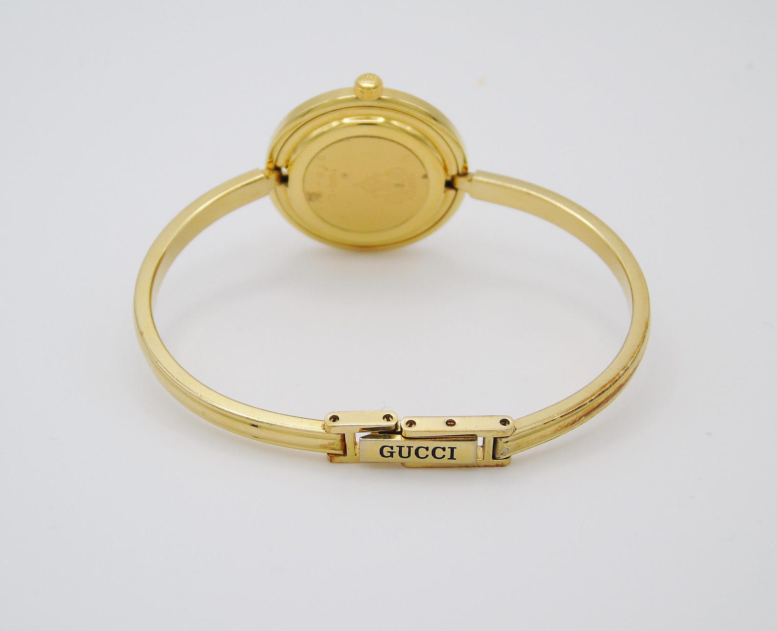 Vintage Gucci Bezel Watch 90s Change Bezel Gold Bracelet Bangle Watch ...