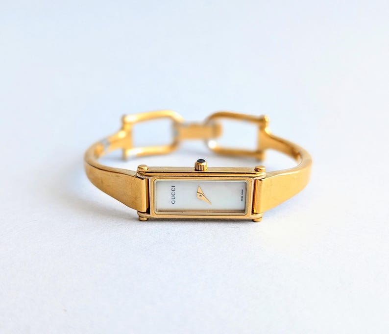Vintage Gucci Tank Watch 1500 Shell Dial MOP Dial mother of Pearl ...
