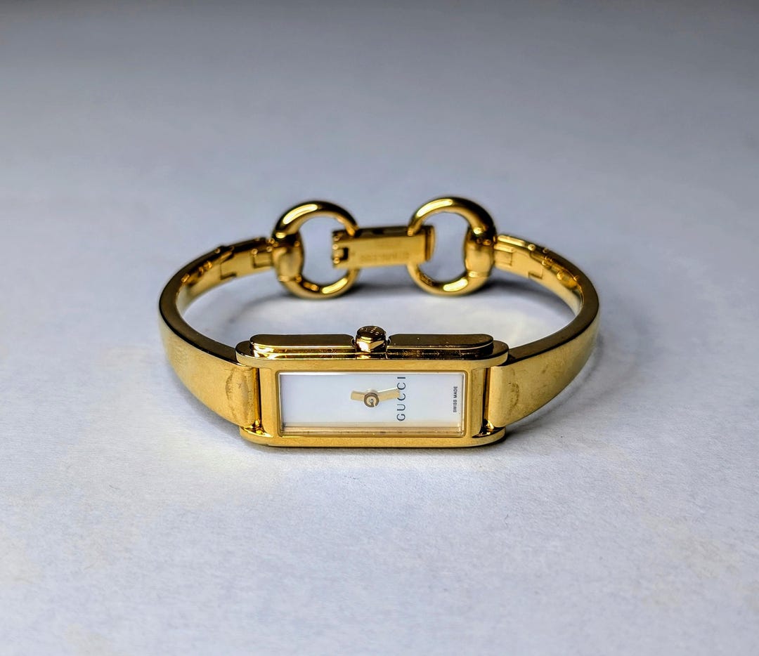 Vintage Gucci Tank Watch 109 MOP Dial Mother of Pearl Elegant Gold ...