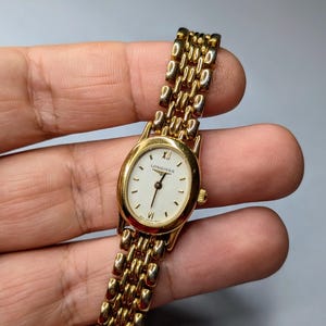 Vintage Longines Gold Plated Watch Small Elegant Chain Wristwatch Oval ...