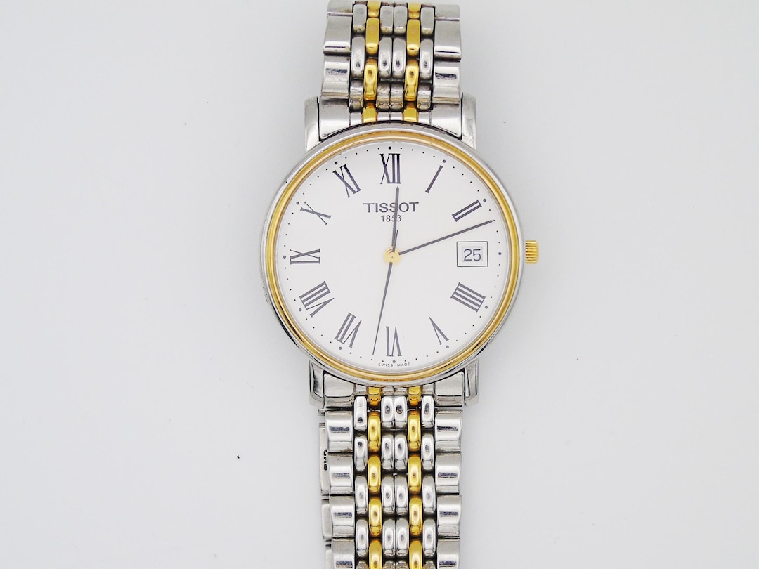 Mens Tissot Watch Two Tone Swiss Gold and Silver Gents Wristwatch ...