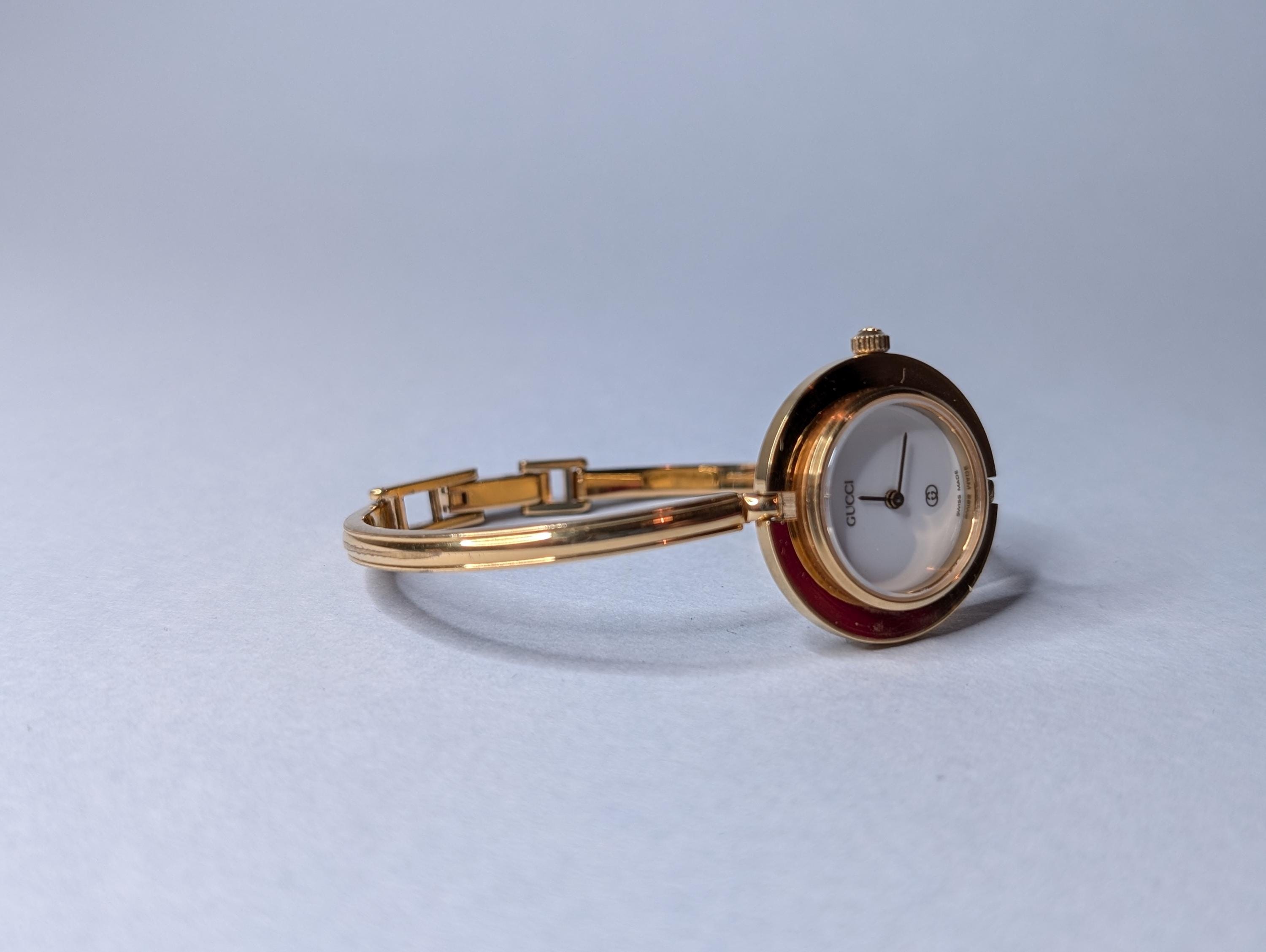 Vintage Gucci Bezel Watch Diamond Cut Bezel 90s Change Bezel Gold ...