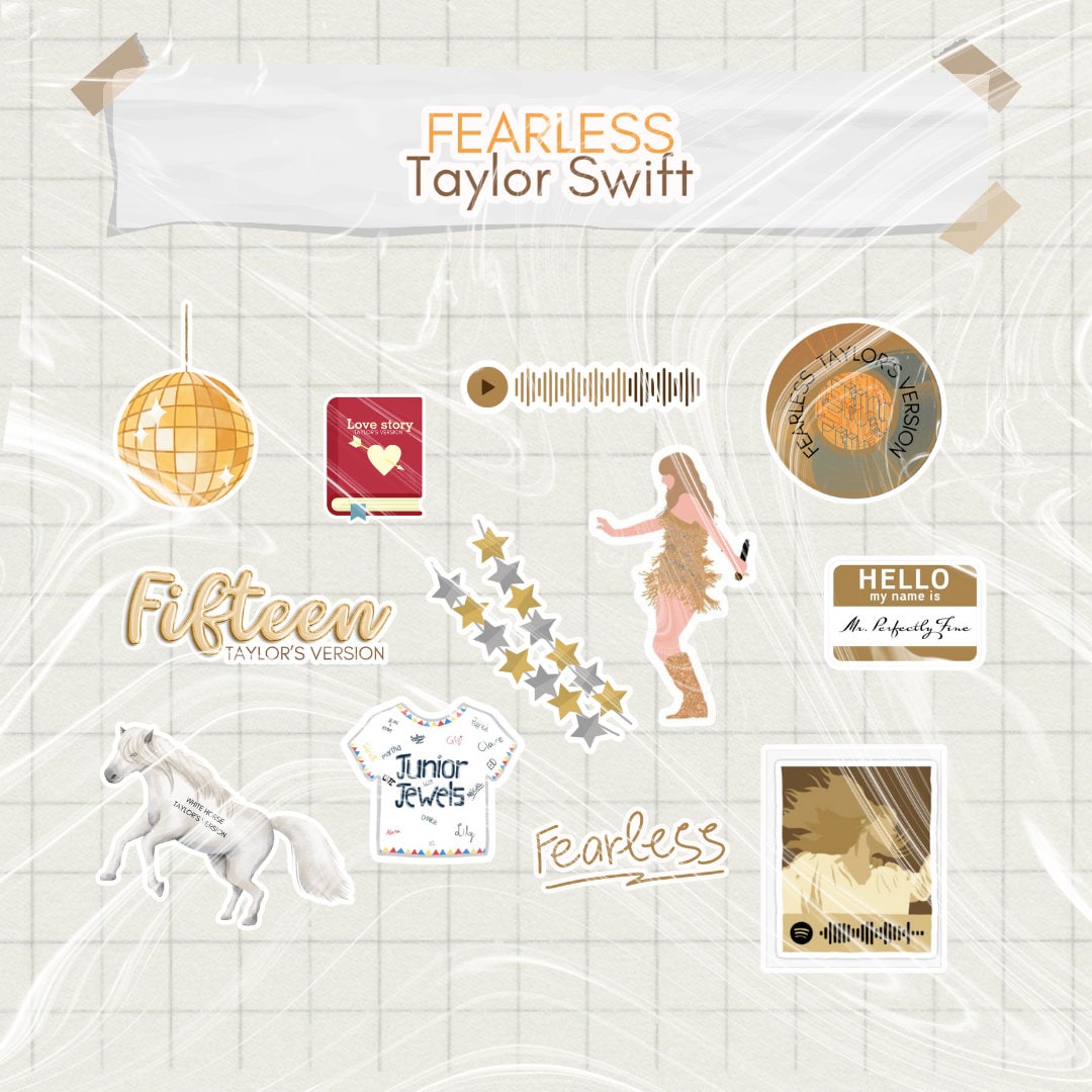 Fearless Taylor Swift Stickers Digital Download Eras Stickers Fearless ...
