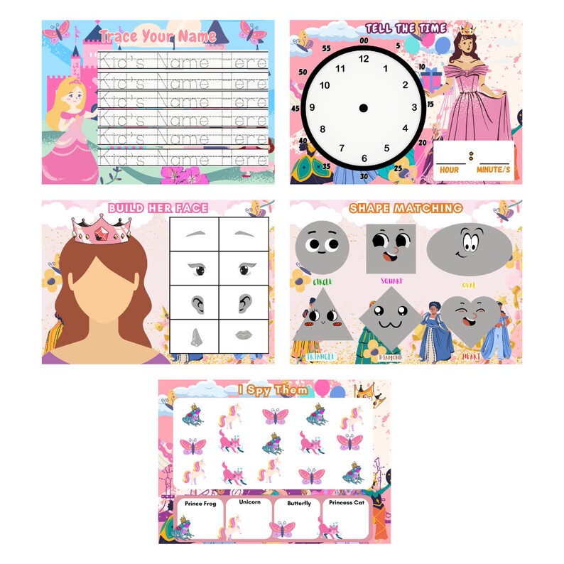 Princess Theme Busy Book Digital Download Canva Editable Kids ...