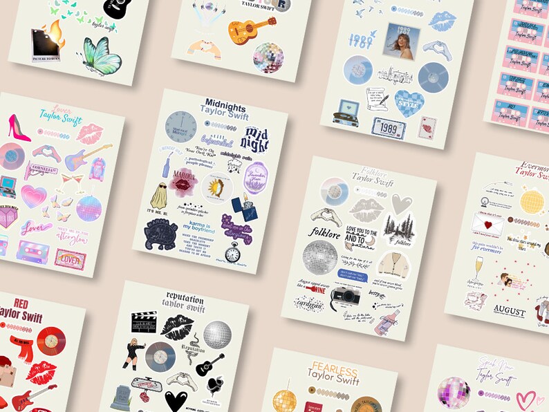 All Eras Stickers Taylor Swift Stickers Digital Download Taylor Swift ...