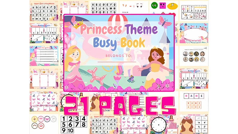 Princess Theme Busy Book Digital Download Canva Editable Kids ...
