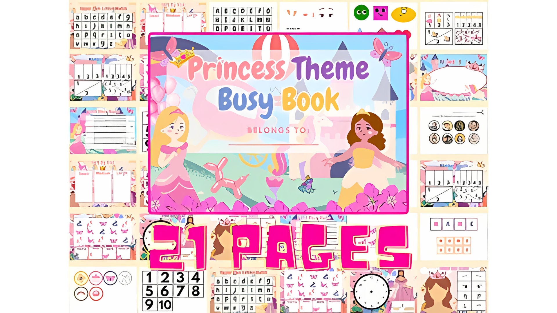 Princess Theme Busy Book Digital Download Canva Editable Kids ...