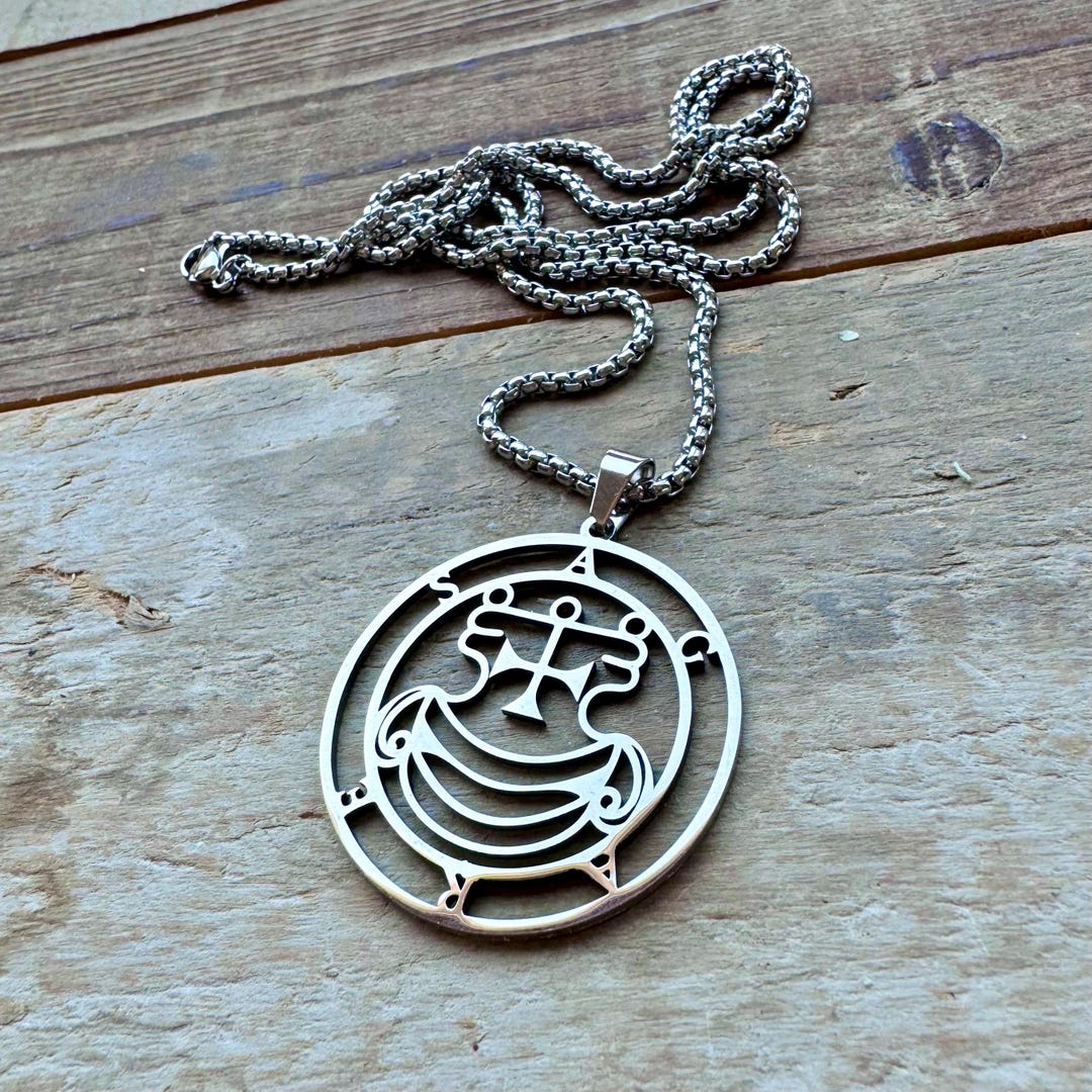 Agares Sigil Seal Goetic Amulet Necklace + FREE Bonus Sigil Sticker or ...