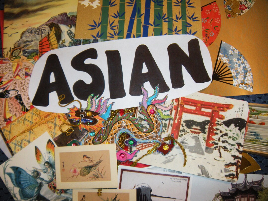 Asian Scrapbook Kit: Ephemera, Stickers, Ribbons & Embellishments - Etsy