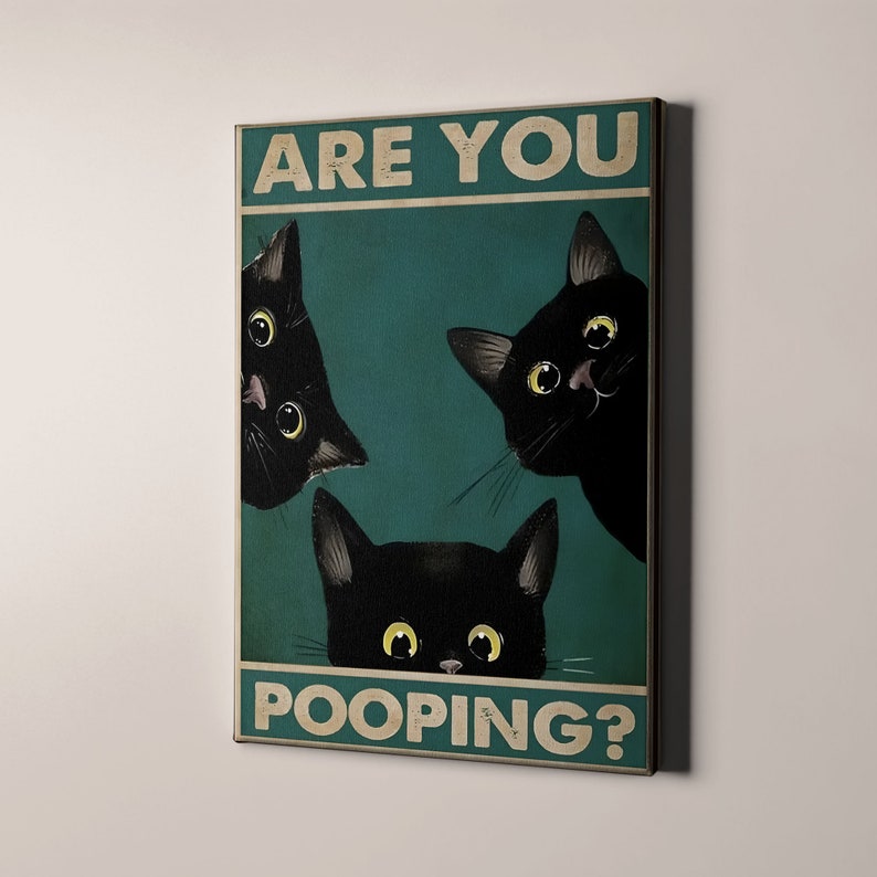 Are You Pooping Cat Print, Cat Printable Bathroom Decor, Funny Bathroom ...