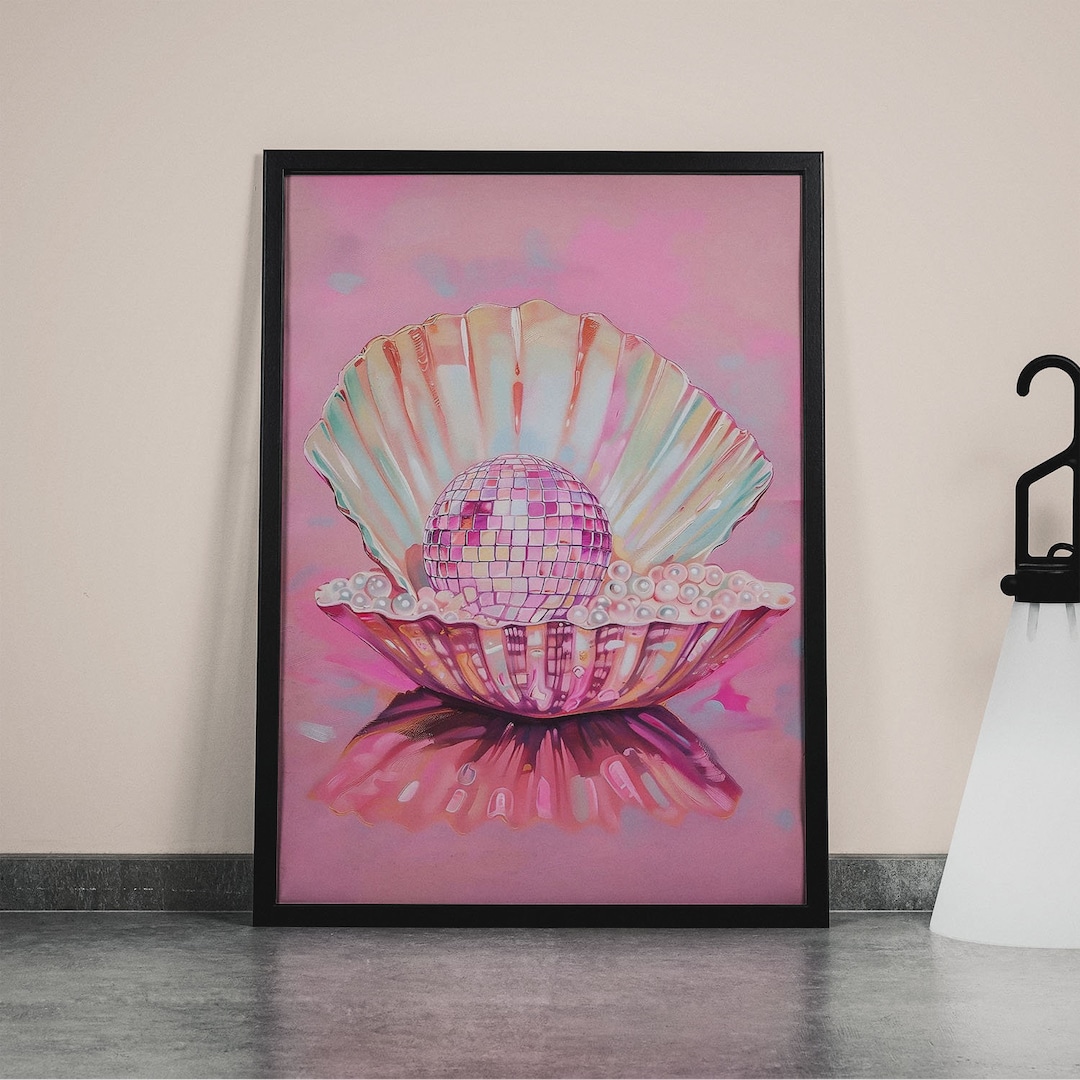 Disco Ball Wall Art, Pink Disco Ball Poster, Pink Wall Decor, Hot ...