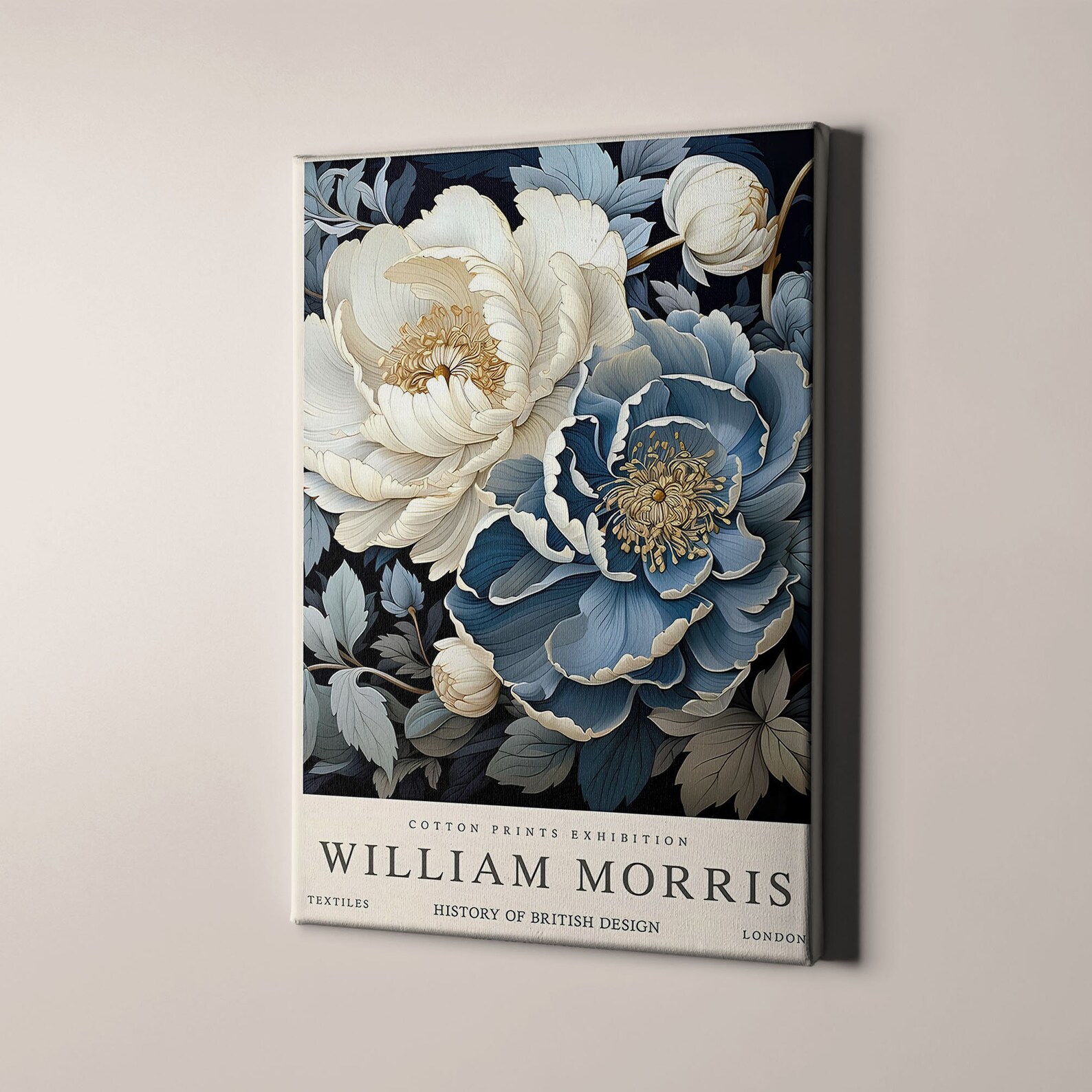William Morris Prints, Blue William Morris Exhibition Print, Navy ...