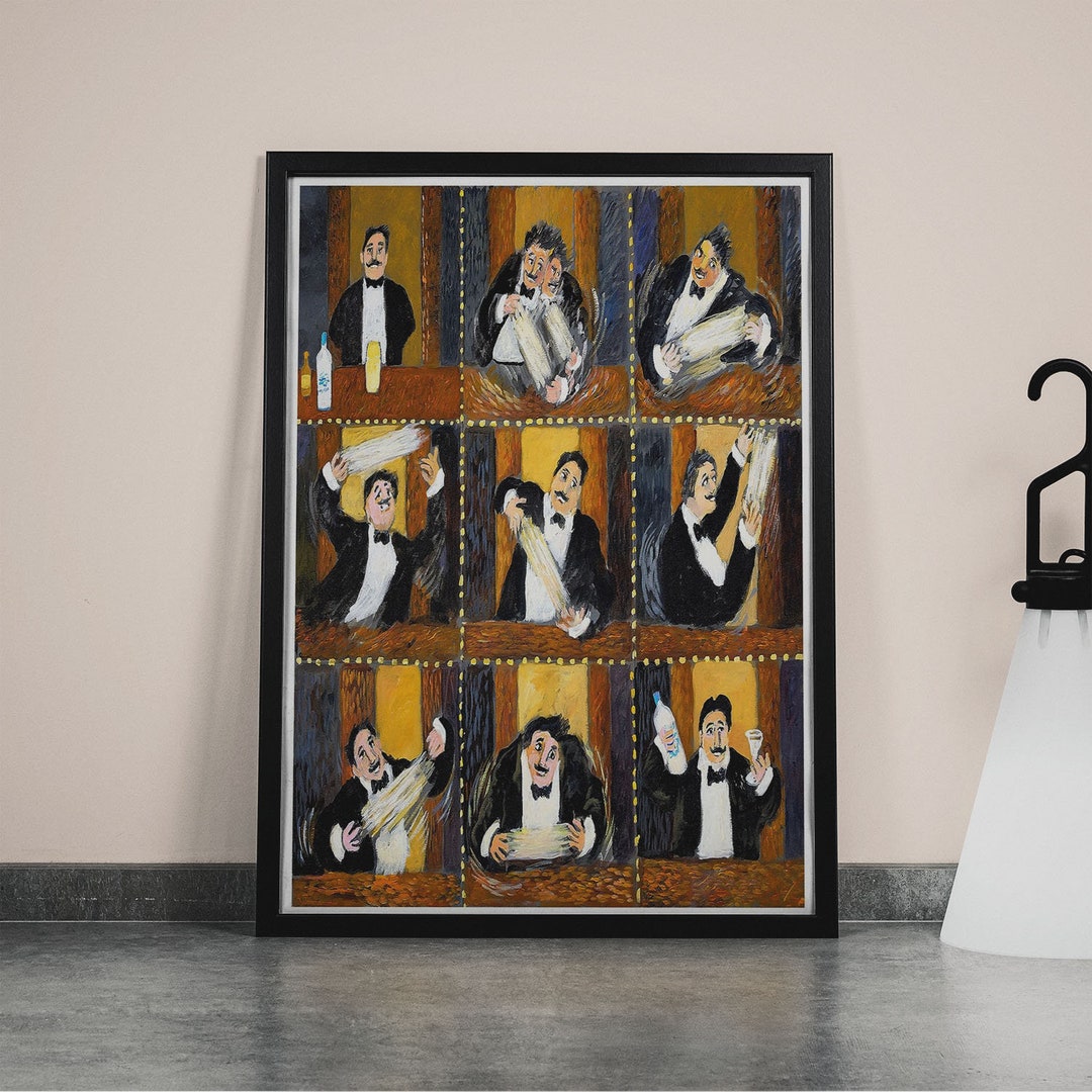 Guy Buffet the Making of Perfect Martini, Framed Vintage Food&drink ...