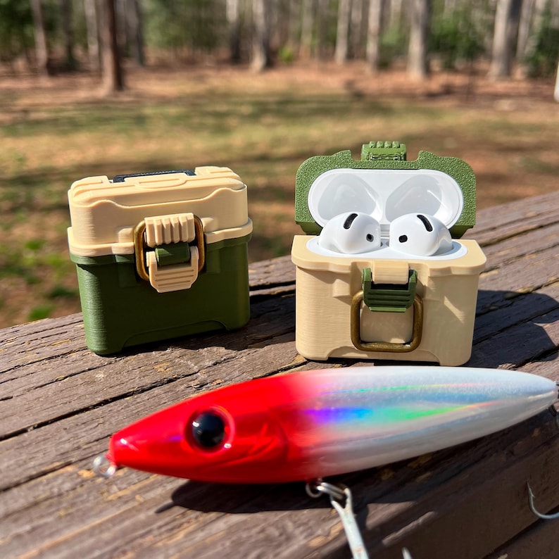 Fishing Tackle Box Airpods 4 Case - Outdoor Angler Edition - Secure ...