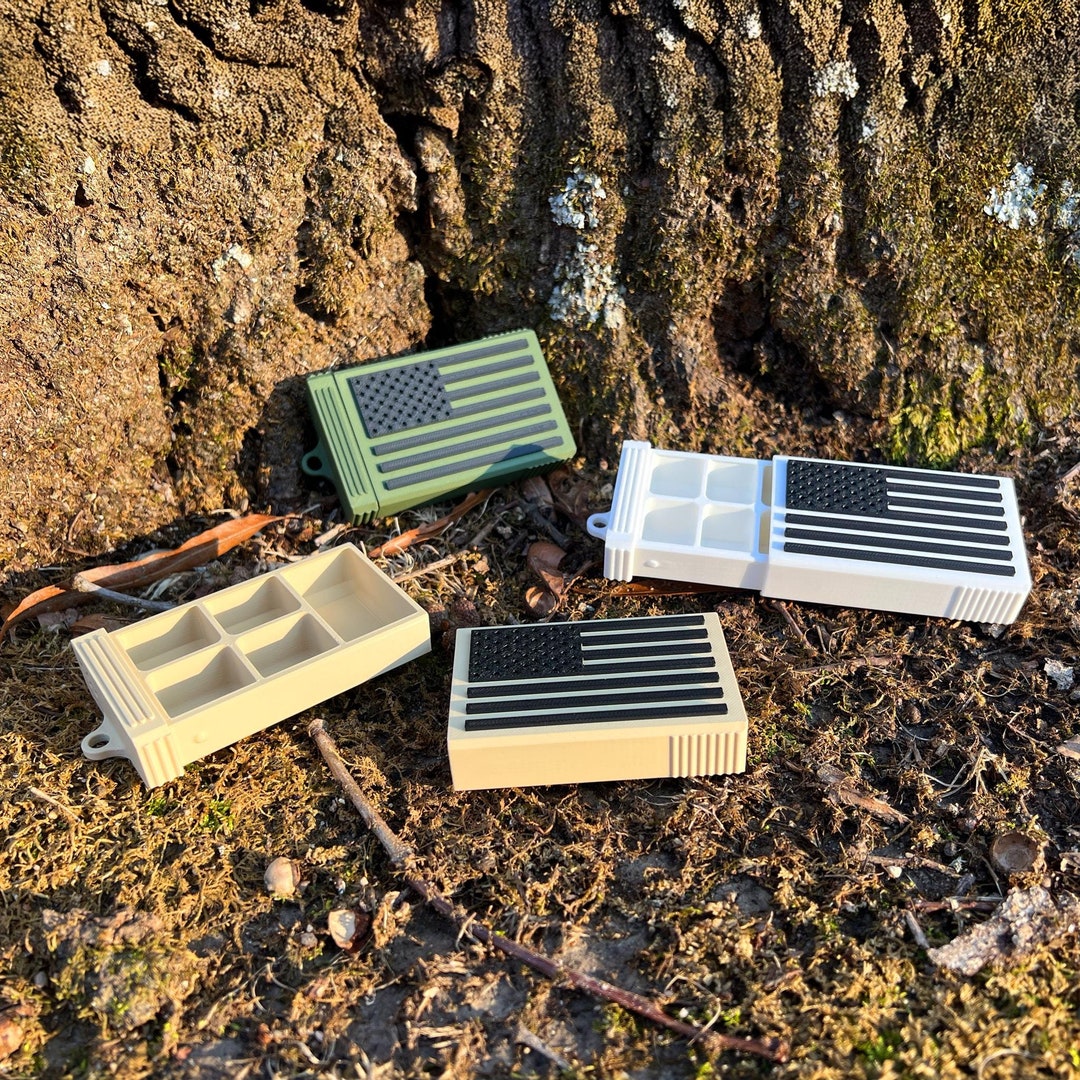 American Flag Pill Box - Tactical Pill Box - 1 to 8 Compartments ...