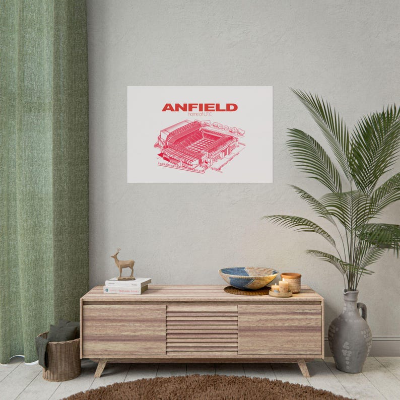 Anfield Blueprint Poster Perfect Gift for Liverpool Supporters, Rolled ...