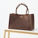 Handmade Leather Shopping Bag With Custom Embossing, Woman Shoulder Bag ...