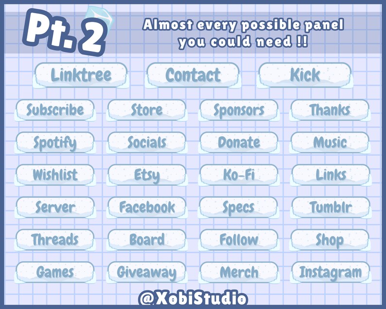 51 Icy Twitch Panels for Streaming, Snow Theme, Twitch Panels Set ...