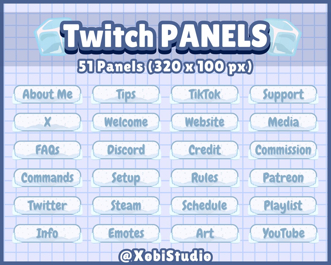 51 Icy Twitch Panels for Streaming, Snow Theme, Twitch Panels Set ...