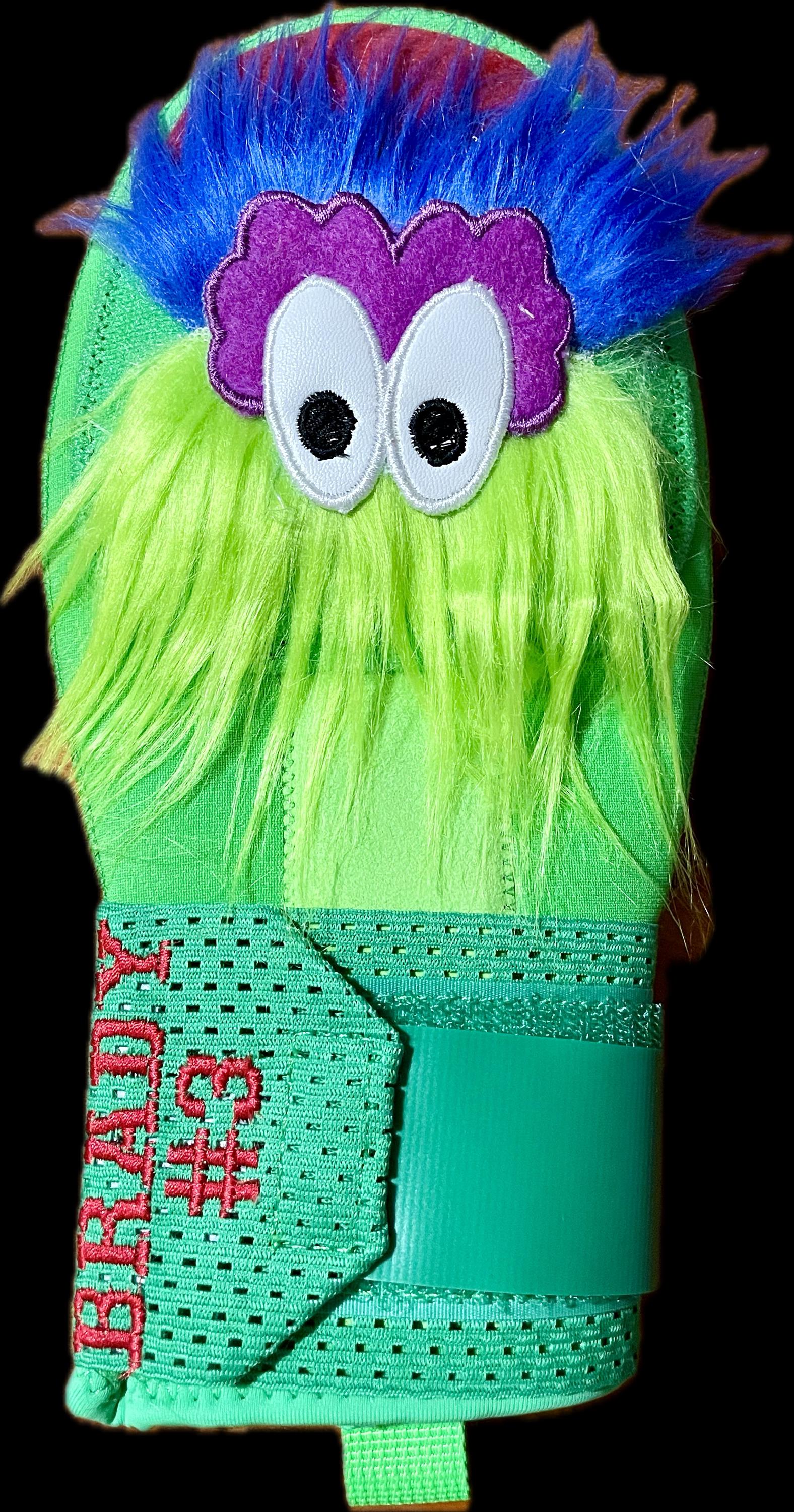Phillies Phanatic Adult Lime Green Sliding Mitt- FREE Personalization ...