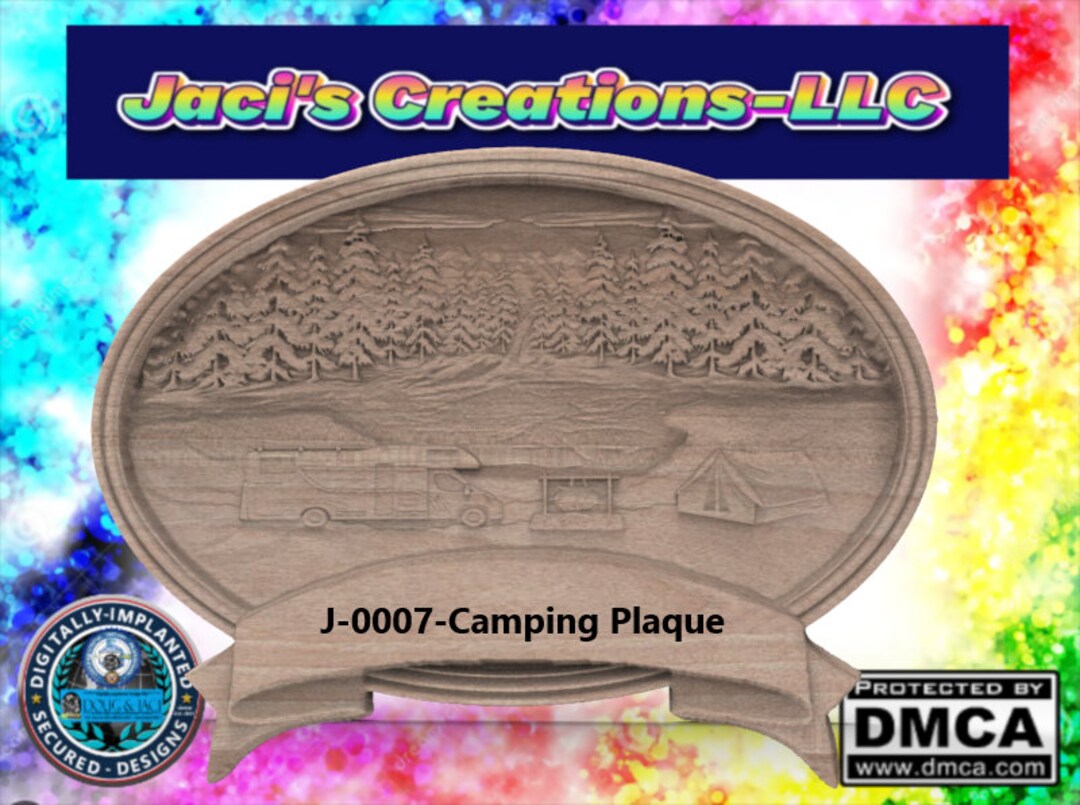 3d, Stl, Camping, J-0007-camping Plaque - Etsy