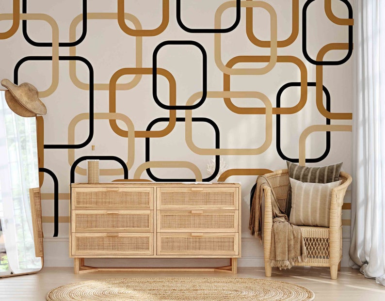 Golden Line Pattern Wallpaper, Texture Gold Wallpaper Luxurious Elegant ...