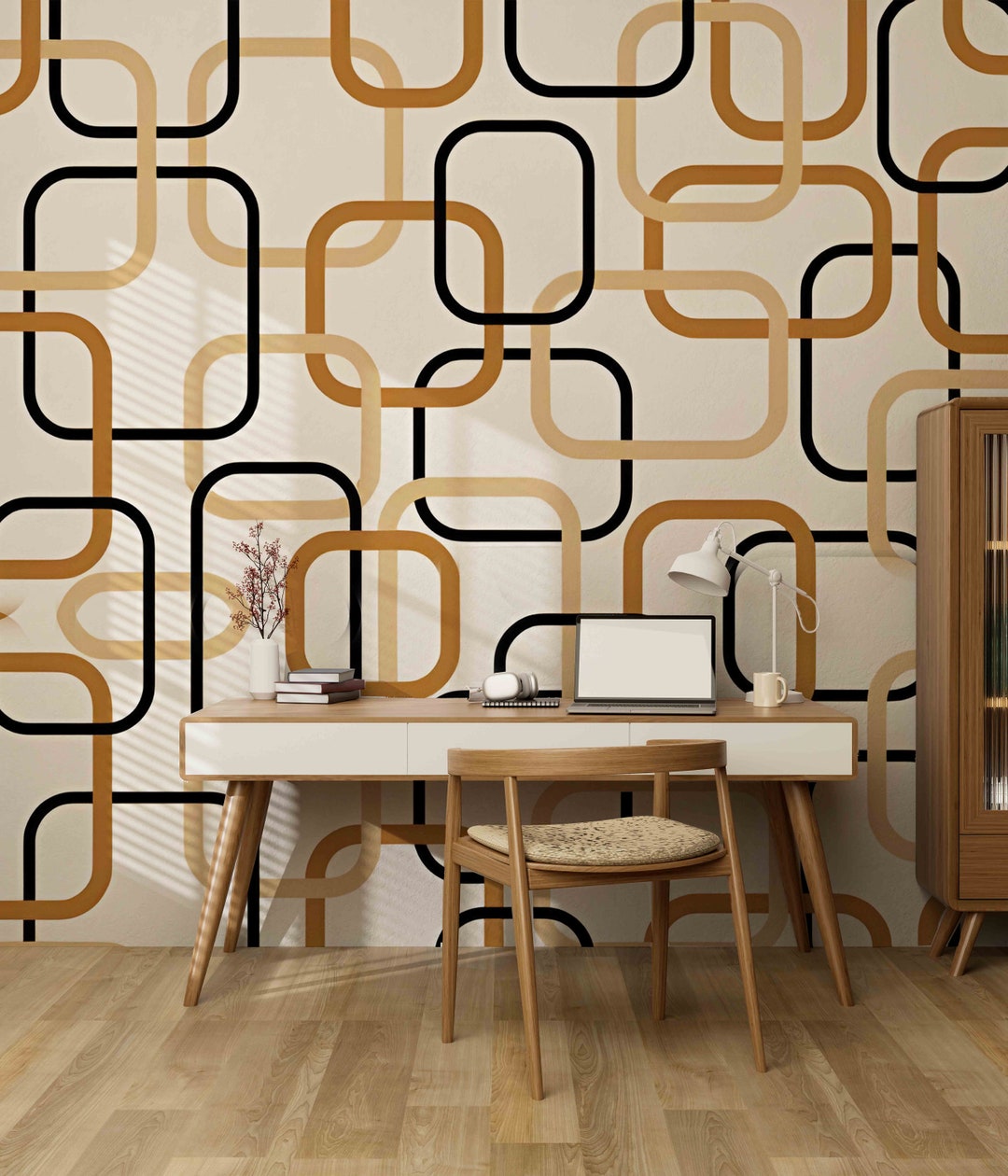 Golden Line Pattern Wallpaper, Texture Gold Wallpaper Luxurious Elegant ...
