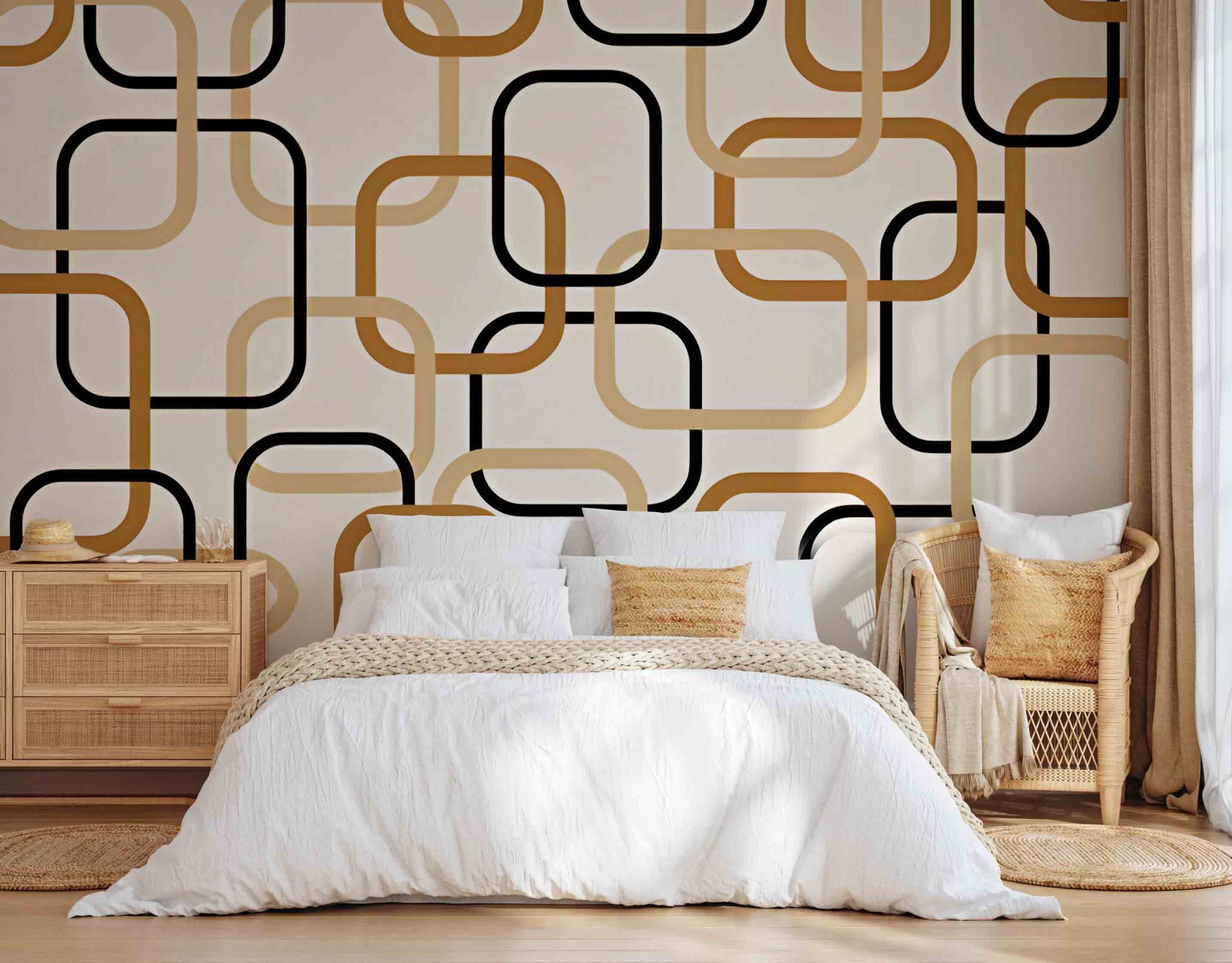 Golden Line Pattern Wallpaper, Texture Gold Wallpaper Luxurious Elegant ...