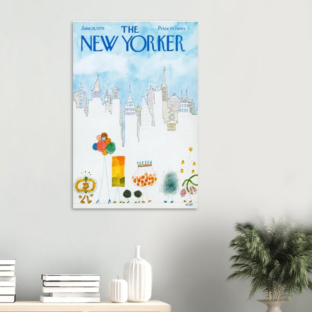 New Yorker Cityscape Magazine Cover Poster Vintage Art Print, Iconic ...