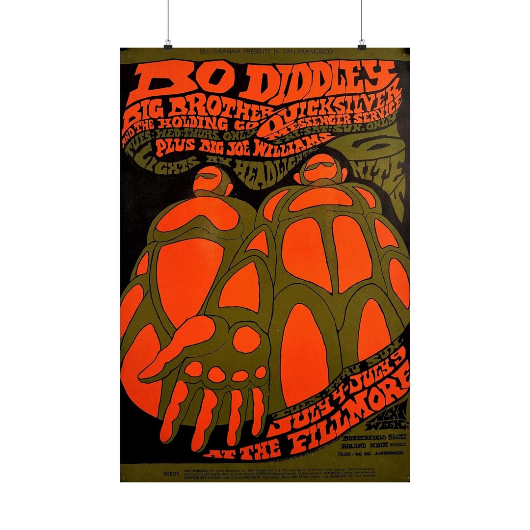 Bo Diddley, Big Brother Holding Co. Fillmore Poster BG-71 1967 Vintage ...