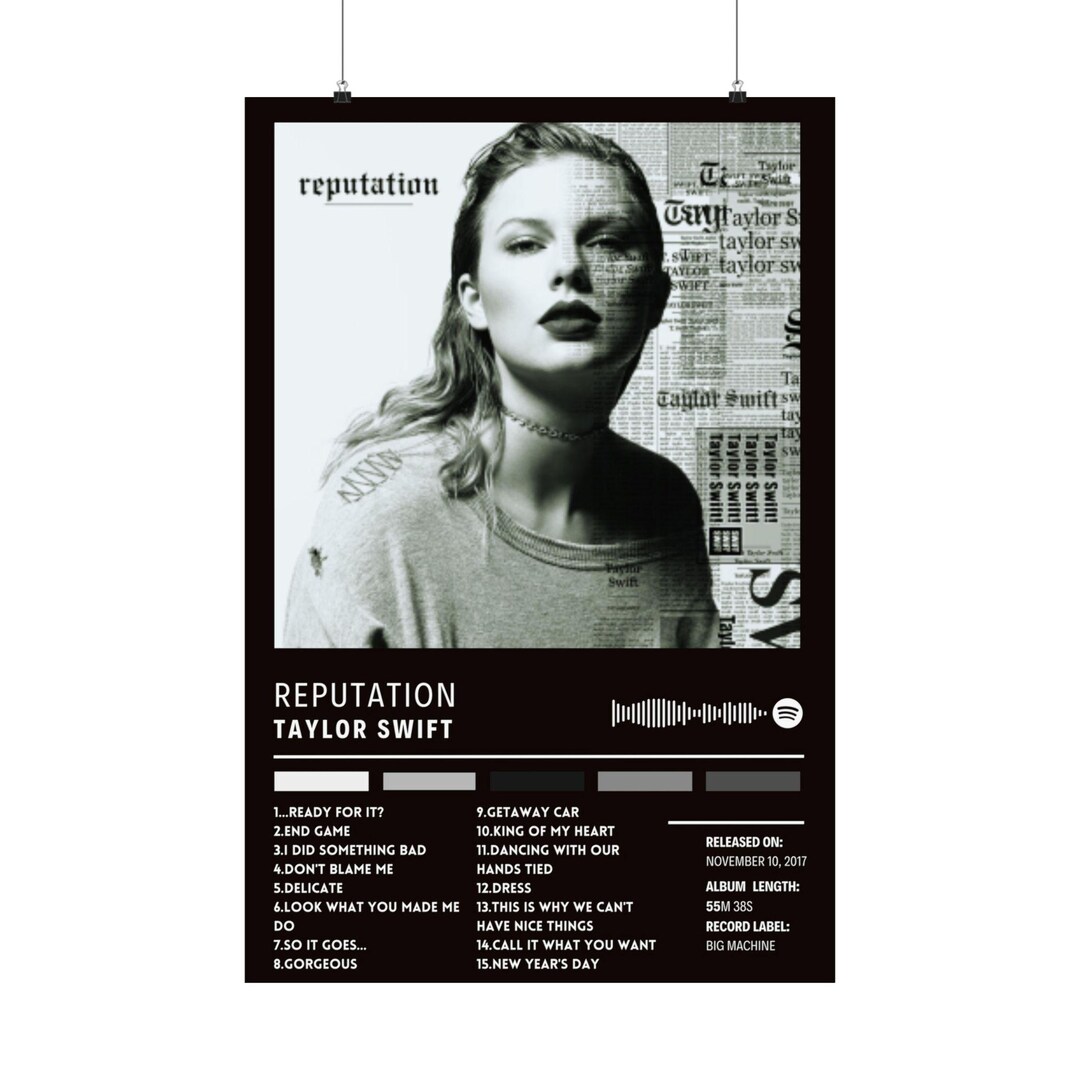 Taylor Swift Reputation Album Poster Embrace the Dark and Bold Era With ...