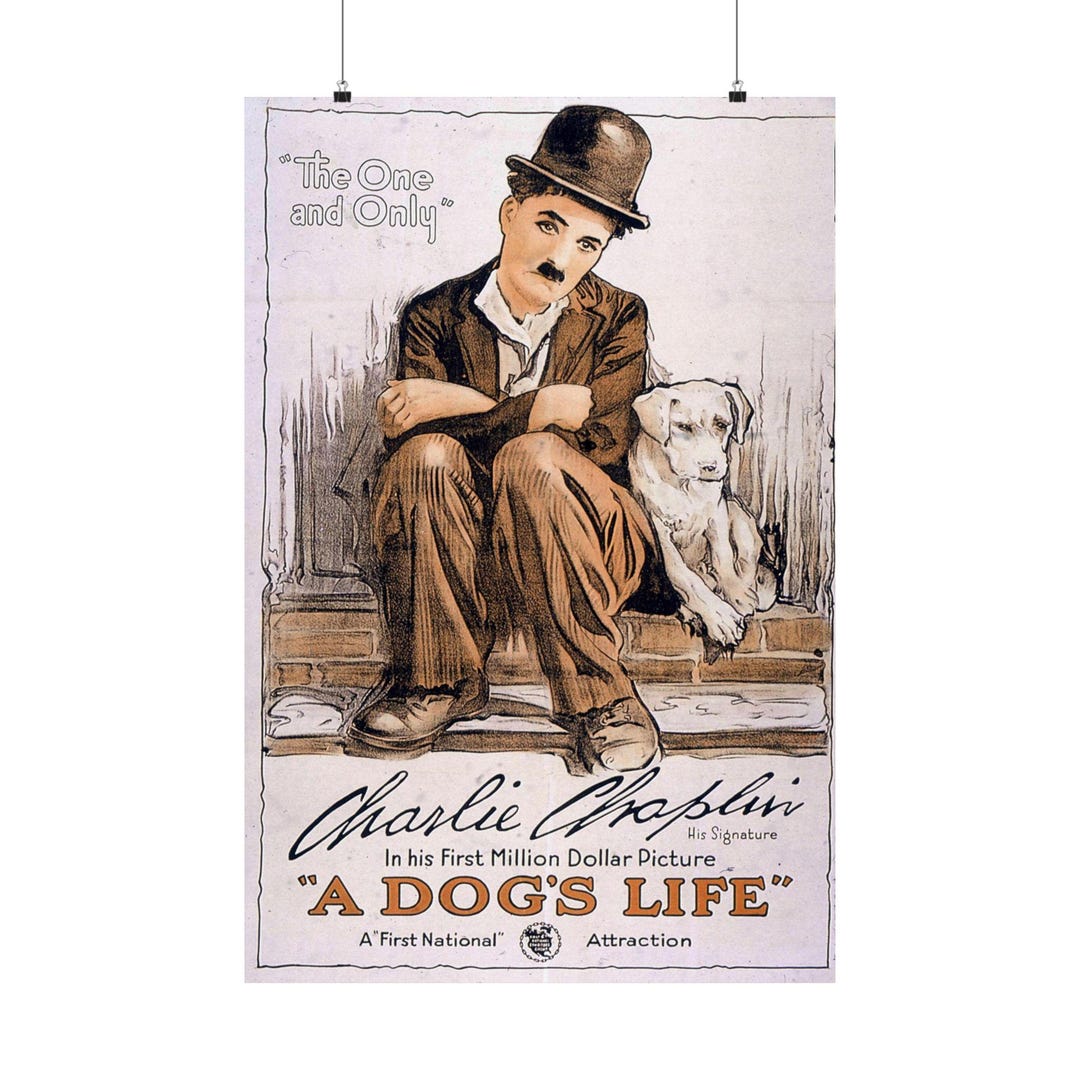 Charlie Chaplin A Dog's Life Poster Classic Silent Film Art Featuring ...