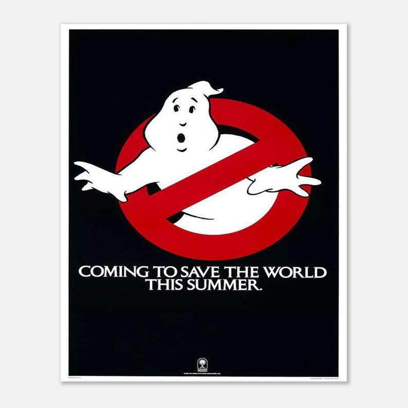 Ghostbusters Retro Movie Poster With Original Cast. Classic Film Scene ...