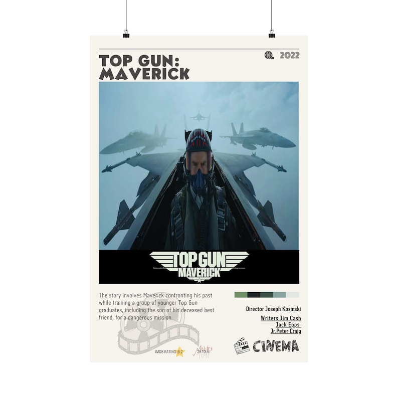 Top Gun: Maverick Retro Movie Poster, Classic Vintage Poster, Art Print ...