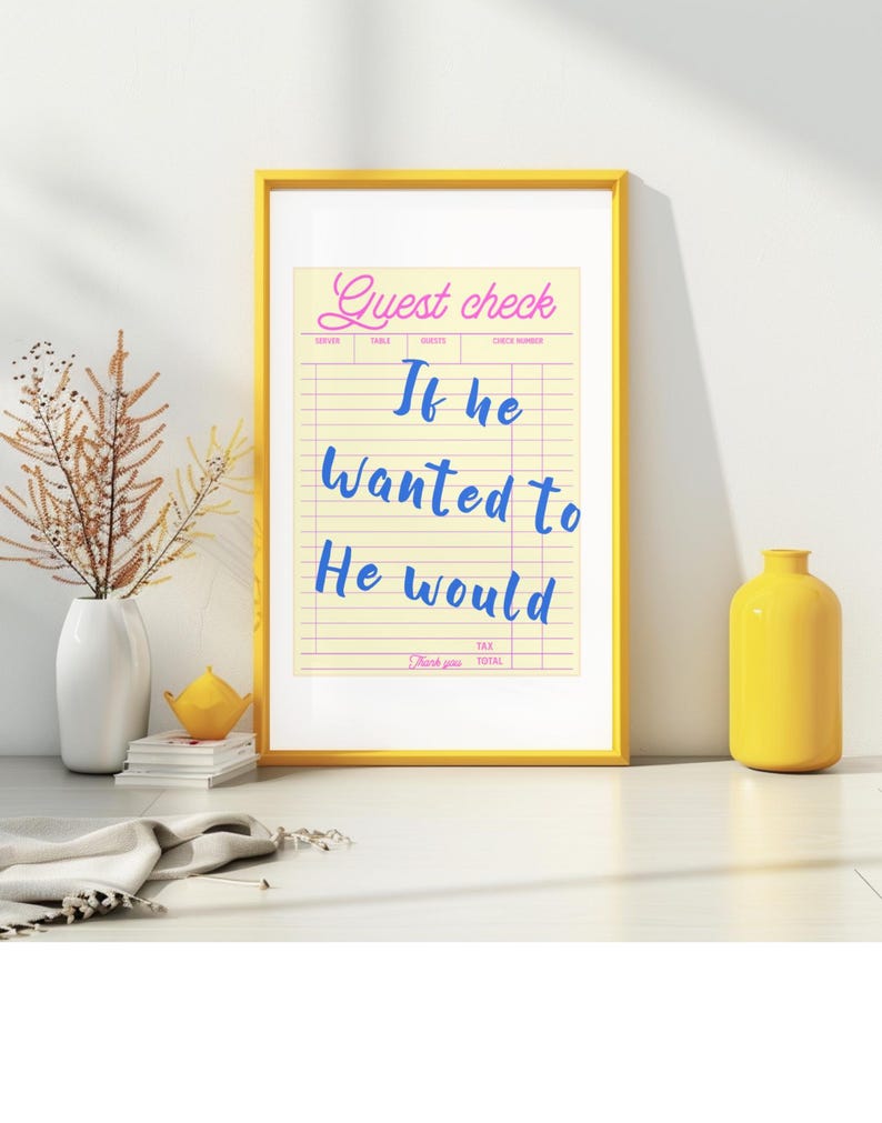30+ Printable Guest Check Wall Art Files | Retro Diner Decor | Funny ...