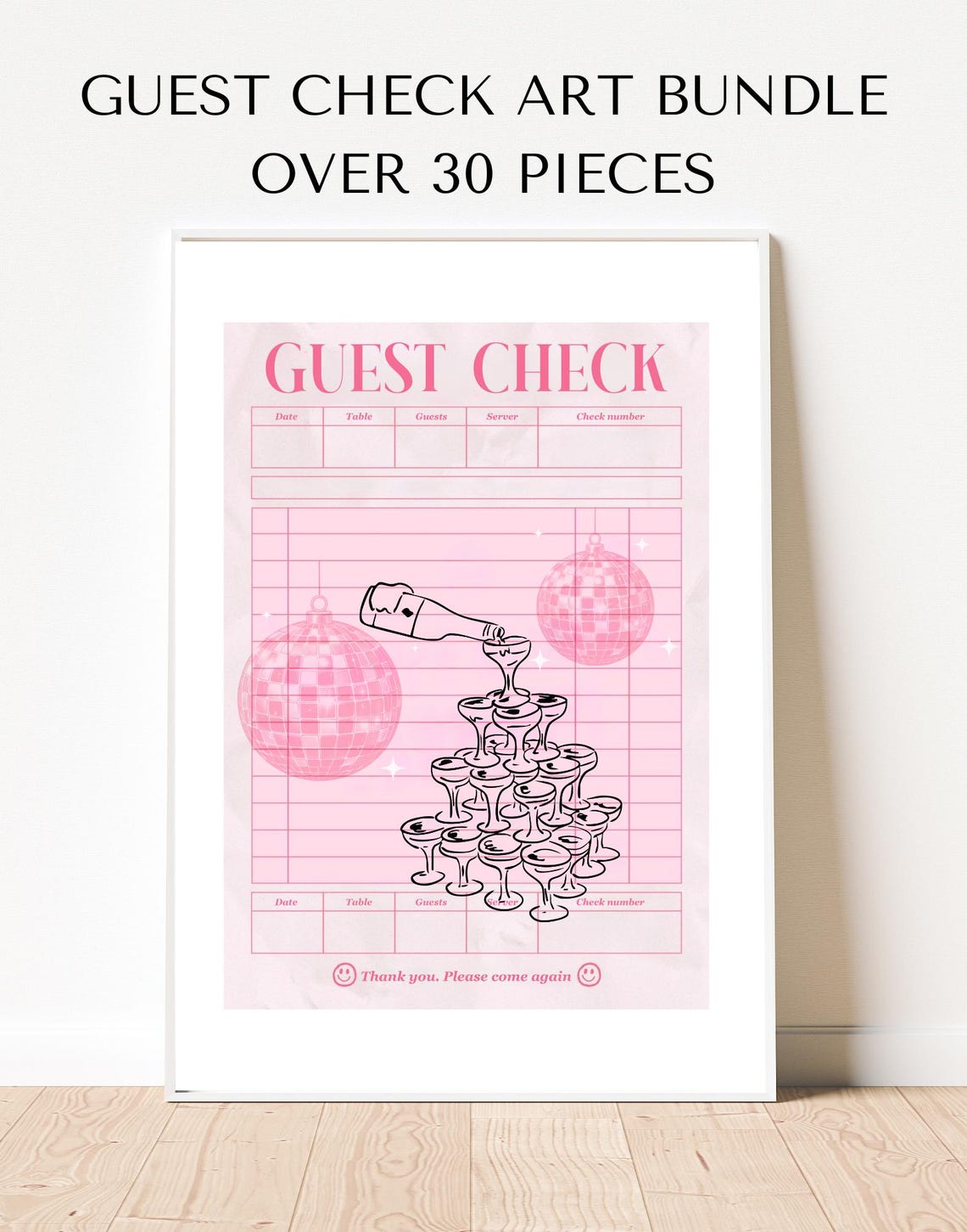 30+ Printable Guest Check Wall Art Files | Retro Diner Decor | Funny ...